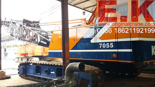 China 2005 Year kobelco 7055 lattice boom crawler crane track crane 55ton manufacturer