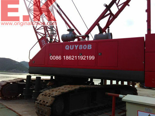 China Chinese FUWA crawler crane track crane 80TON lifting equipment hoist crane manufacturer