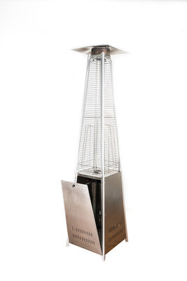 Deluxe Gas Flame Patio Heater , Square Natural Gas Outdoor Heater Glass Tube