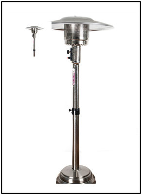 46000 BTU Stainless Steel Outdoor Patio Heater / Propane Yard Heater All Season Warmth