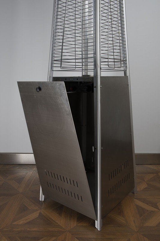 Decorative Stand Up Outdoor Heater Hinged Door Design All Weather Protective