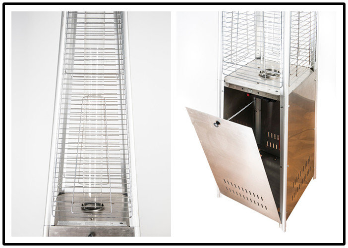 Portable Stainless Steel Glass Tube Patio Heater With Piezo Electronic Ignition