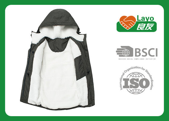 Grey Color Warm Padded Jacket , Down Winter Jackets For Women