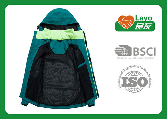 Outdoor Sport Warm Up Jackets For Camping / Hiking Green Blue Color