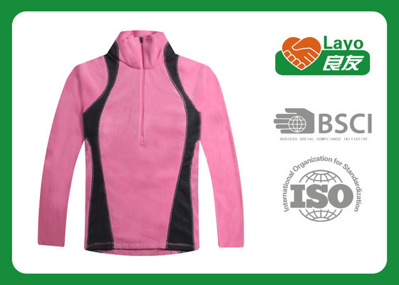 Pink Color Ladies Fleece Coats , Hunting Fleece Jacket Windbreak