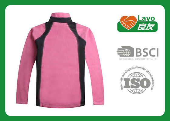 Pink Color Ladies Fleece Coats , Hunting Fleece Jacket Windbreak