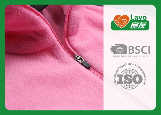 Pink Color Ladies Fleece Coats , Hunting Fleece Jacket Windbreak