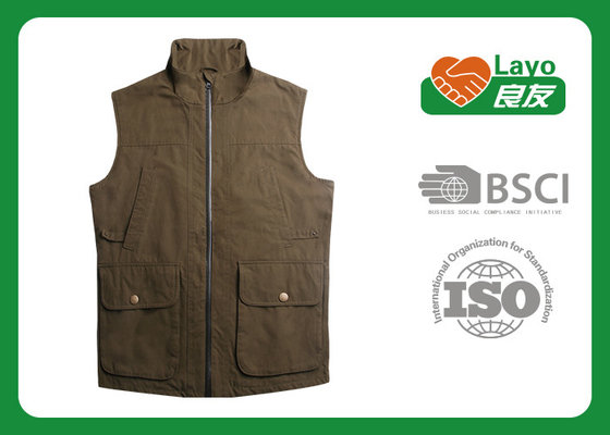 Casual Olive Color Outdoor Travel Vest Lightweight For Fishing