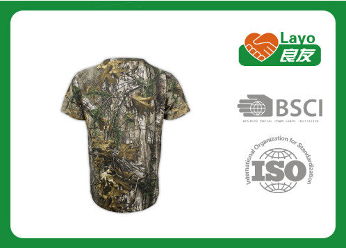 Summer Short Sleeve Camo T Shirts For Hunting / Hiking Fast Dry