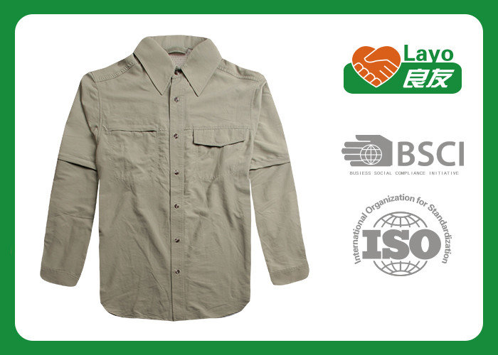 Layo Moisture Wicking Work Shirts , Quick Dry Cotton T Shirts Solid Color