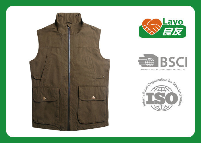 Casual Olive Color Outdoor Travel Vest Lightweight For Fishing