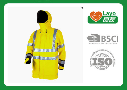 Long Reflective Safety Rain Jacket Yellow Rain Coat For Police Working