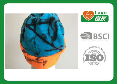 Osfa Outdoor Winter Fleece Hats For Women / Men Blaze Orange Blue Color