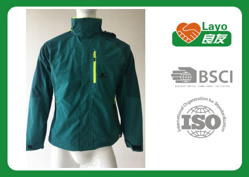 Outdoor Sport Warm Up Multi Function Jacket For Camping / Hiking Green Blue Color