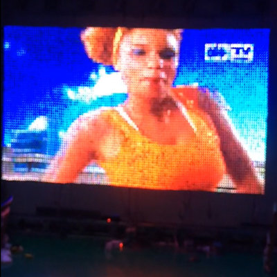 Outdoor LED Curtain Display Transparent RGB Full Color 1.28 x 1.28m