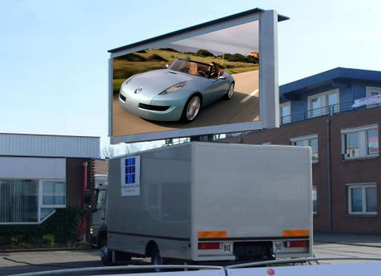 China P10 Outdoor HD Truck Mounted LED Screen , IP65 Hanging Cabinet supplier