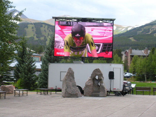 China Mobile Truck Mounted LED Screen For Sport Shows , 1024 Dots/Sqm supplier