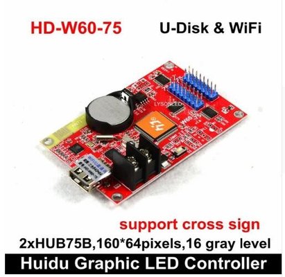China HD-W60-75 (2x Hub75B Ports) Full Color Graphic LED Controller Compatiable with Modules like P4/P5/P6/P7.62/P10/P16 supplier