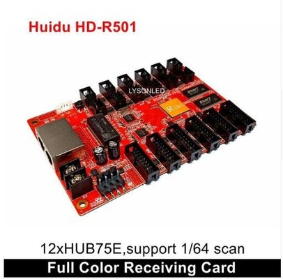 China Newest Huidu HD-R501 Full Color Receiving Card 12x Hub75E Ports Support 1/32 Scan LED Video Display(Work with C10/C30/A3 supplier