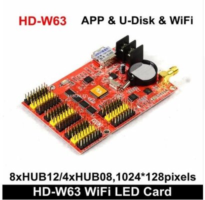 China HD-W63 Huidu Wireless Wifi + Usb Driver  , Wifi Single Color Led Control Card For Led Message Sign app control supplier