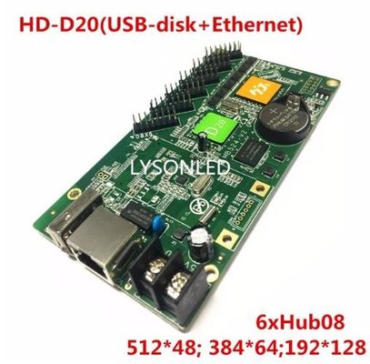 China Huidu HD-D20 Full Color LED Video Card 6x HUB08 Ports USB-disk +Ethernet Communication Support P13.33 SMD RGB LED Module supplier