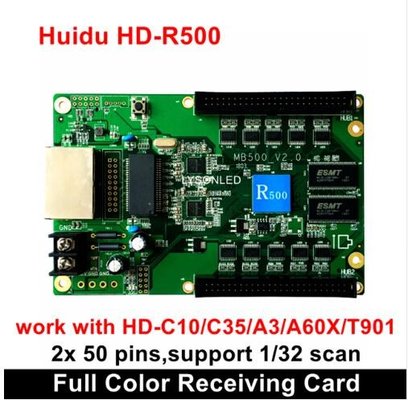 China Huidu Full Color Asyn LED Video Display HD-R500 +HUB40A/HUB41A/HUB75B Receiving Card,Can Work with HD-C10/C10C/HD-C35/A3 supplier