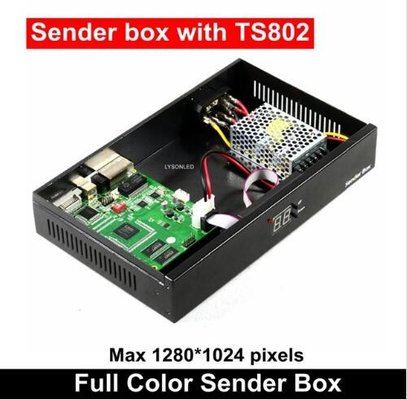 China Synchronization Led Video Screen Sender Box With Linsn TS802 Sending Card And Meanwell Power Supply Included supplier