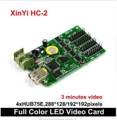 Asynchronous HC-2 U-disk Full color LED Video Card 4*HUB75E Support 1/32 Scan LED Display,RGB LED Video Screen Controlle supplier