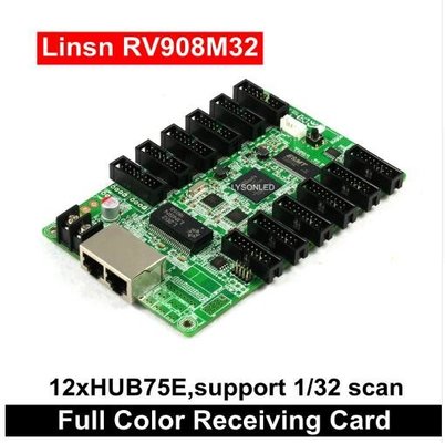 Linsn RV908 RV908M32 Led Video Display Receiving Card 12xHub75 Ports Support P2/P2.5/P3 Indoor 1/32 Scan supplier