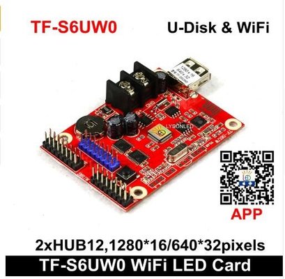 WIFI & USB-disk TF-S6UW0(Replace TF-S6UW) LED Control Card ,New Wifi P10 Single & Dual Color LED Display LED Controller supplier