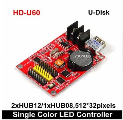 HD-U60 P10 Single color and Dual color led display controller for led moving signs with usb U-disk communication supplier