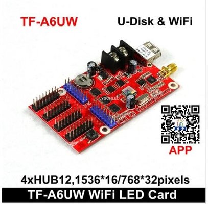 Speicial Offer LongGreat TF-A6UW WIFI+ USB driver Wireless LED Display Controller, F3.75 F5.0 P10 LED Sign Board Card supplier