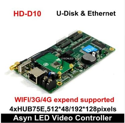 HD-D10+ WiFi Asynchronous 4xHUB75E Ports RGB Full Color WIFI LED Display Controller Support 512x48 384x64pixels supplier