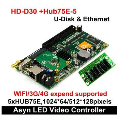 HD-D30 Asynchronous Full-color LED Video Display Control Card Support 512*128 pixels,USB-disk +Ethernet Communicat supplier