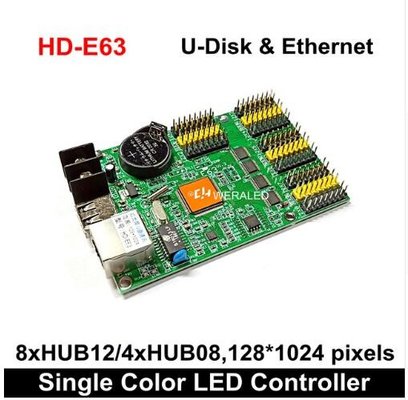 HD-E63 USB-Disk & Ethernet Communication Ports Huidu P10 Dual Color LED Display Card supplier