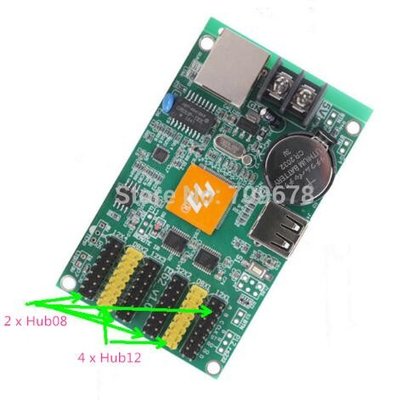 HD-E62 USB-Disk & Ethernet Communication Ports Huidu P10 Monochrome LED Display Card supplier
