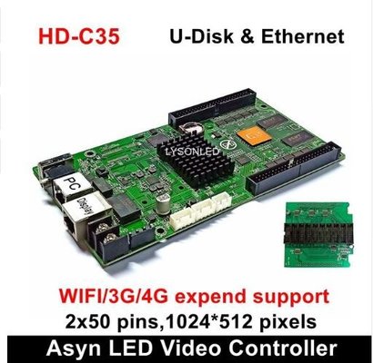 HD-C35 Outdoor/Indoor Full Color Asynchronous LED Display Card, RGB LED Control Card Can add WIFI/3G/4G HD-R501 on sale supplier