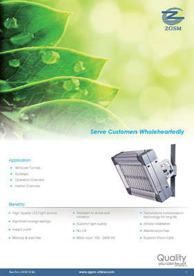 High Power Aluminum 35W LED Tunnel Light IP 65 With 3500K 6000k