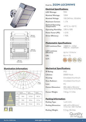 Ultra Bright Subways 65W LED Tunnel Lamp 3yrs With Efficient LED Driver