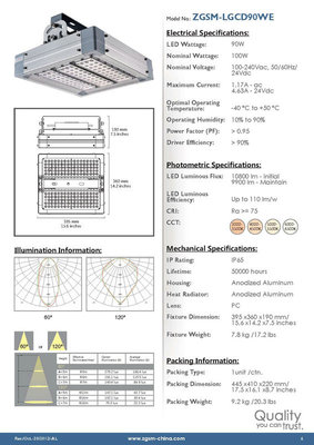240V AC Wide Input LED Canopy Lights 100w , Energy Savings Light