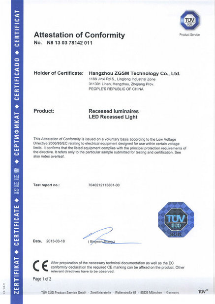 China HANGZHOU ZGSM TECHNOLOGY CO.,LTD certification