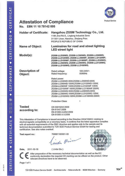 China HANGZHOU ZGSM TECHNOLOGY CO.,LTD certification