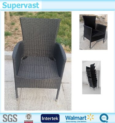 Resin Wicker Garden Furniture Stackable Rattan Chairs / Outdoor Rattan Furniture