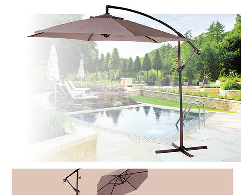 10ft Aluminium Banana Hanging Outdoor Umbrella multi canopy color optional  small quantity acceptable