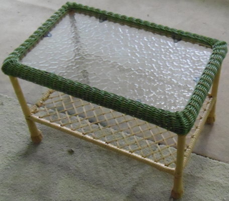 Two Tones Steel Resin Wicker Patio Furniture , 4pcs Outside Wicker Furniture Set With Cushion