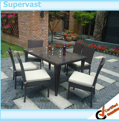 Dining Table Resin Wicker Patio Furniture 7 PC Wicker Outdoor Furniture Set