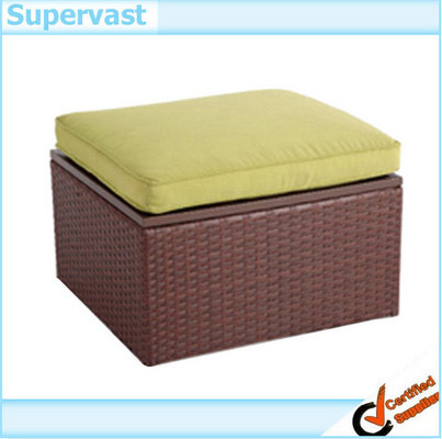 Aluminum Frame Resin Wicker Patio Furniture Outdoor Rattan Ottoman for Garden Leisure