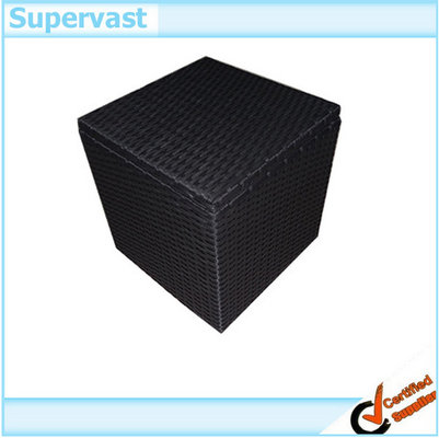 All Weather Resin Wicker Patio Storage Boxes , Garden Rattan Storage Box with lids Waterproof