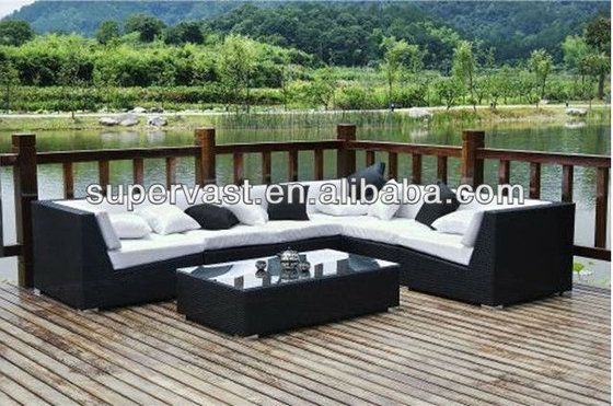 All Weather Resin Wicker Patio Sectional Sofa Outdoor Rattan Sofa Set