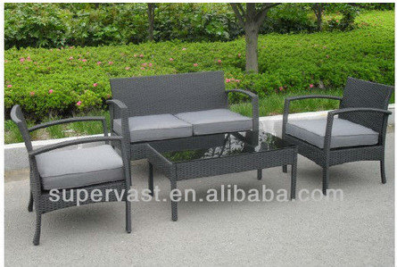 Classic Rattan / Resin Wicker Patio Furniture 5 Piece Outdoor Wicker Patio Coffee Table Set